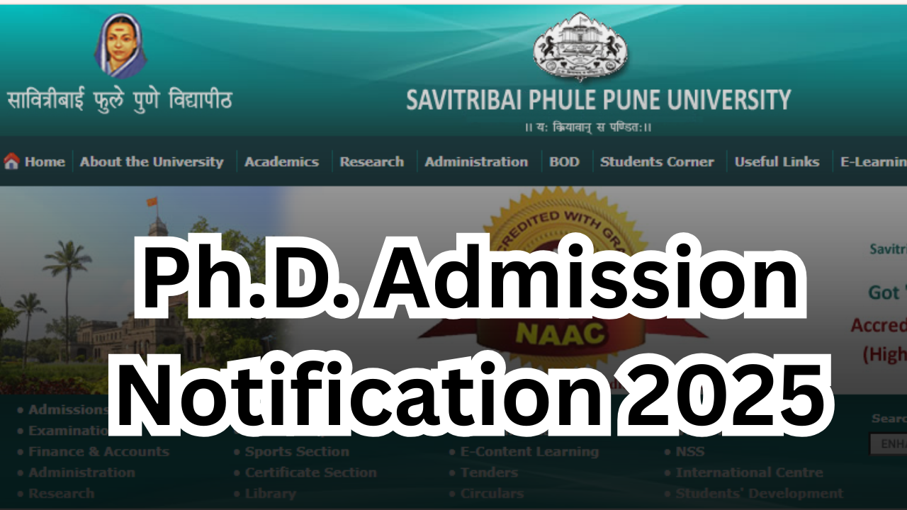 📢 Savitribai Phule Pune University Ph.D Admission Notification 2025 – Apply Online - Sahitya ...